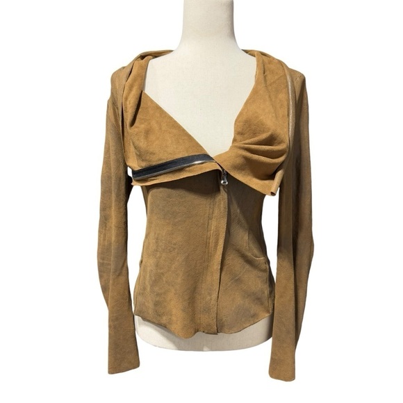 Dex | Jackets & Coats | Dex Outwear Vegan Suede Zip Jacket Med Tan ...